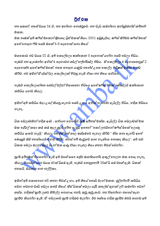 Sinhala Wal Katha Akka: ට්‍රිප් එක